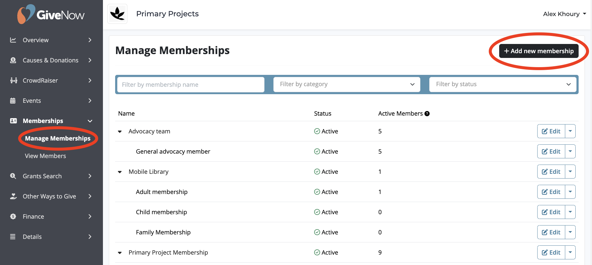 How do I create a new membership? – GiveNow