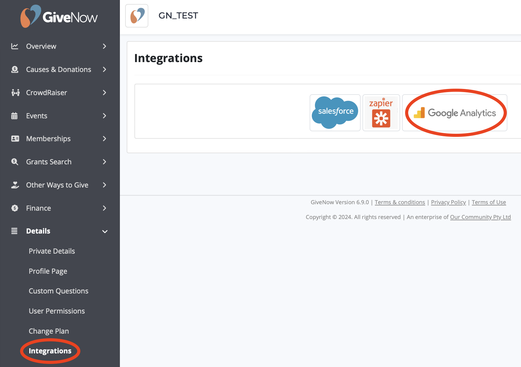 Set up a Google Analytics integration – GiveNow