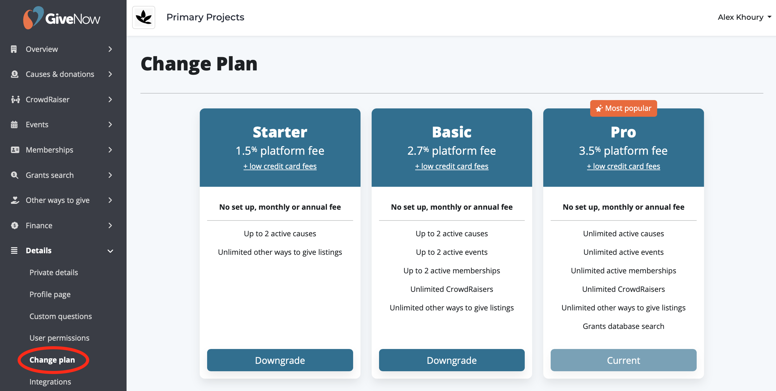 GiveNow plans – GiveNow