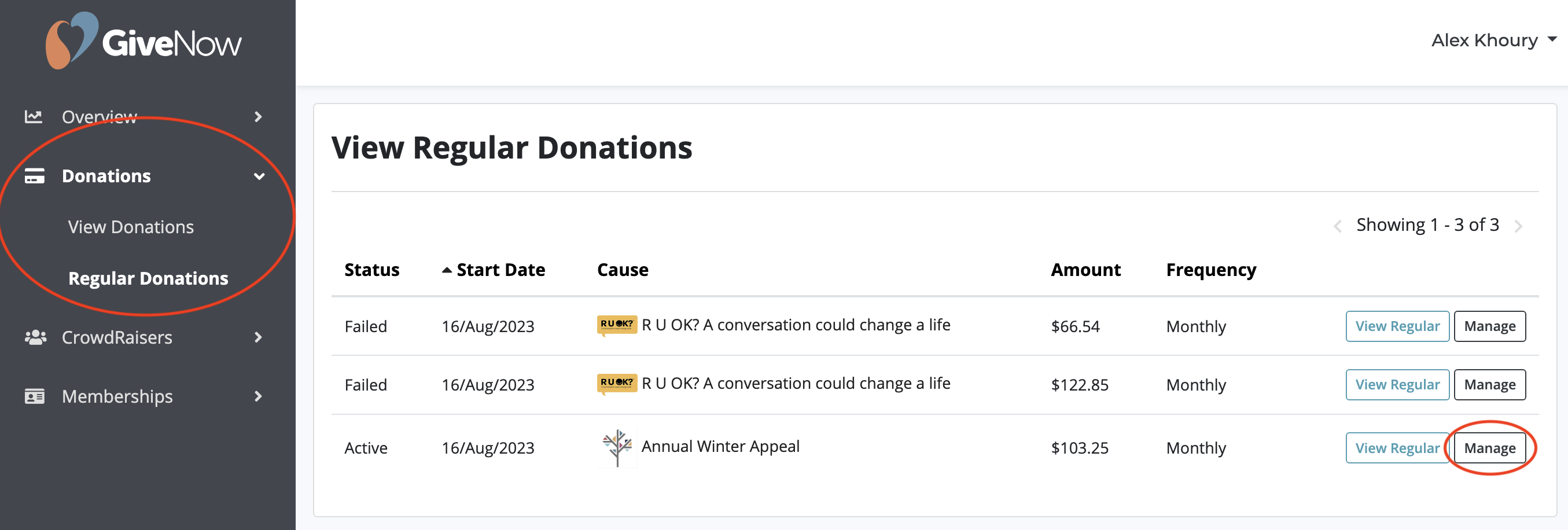 How do I change the amount or frequency of a regular donation? – GiveNow